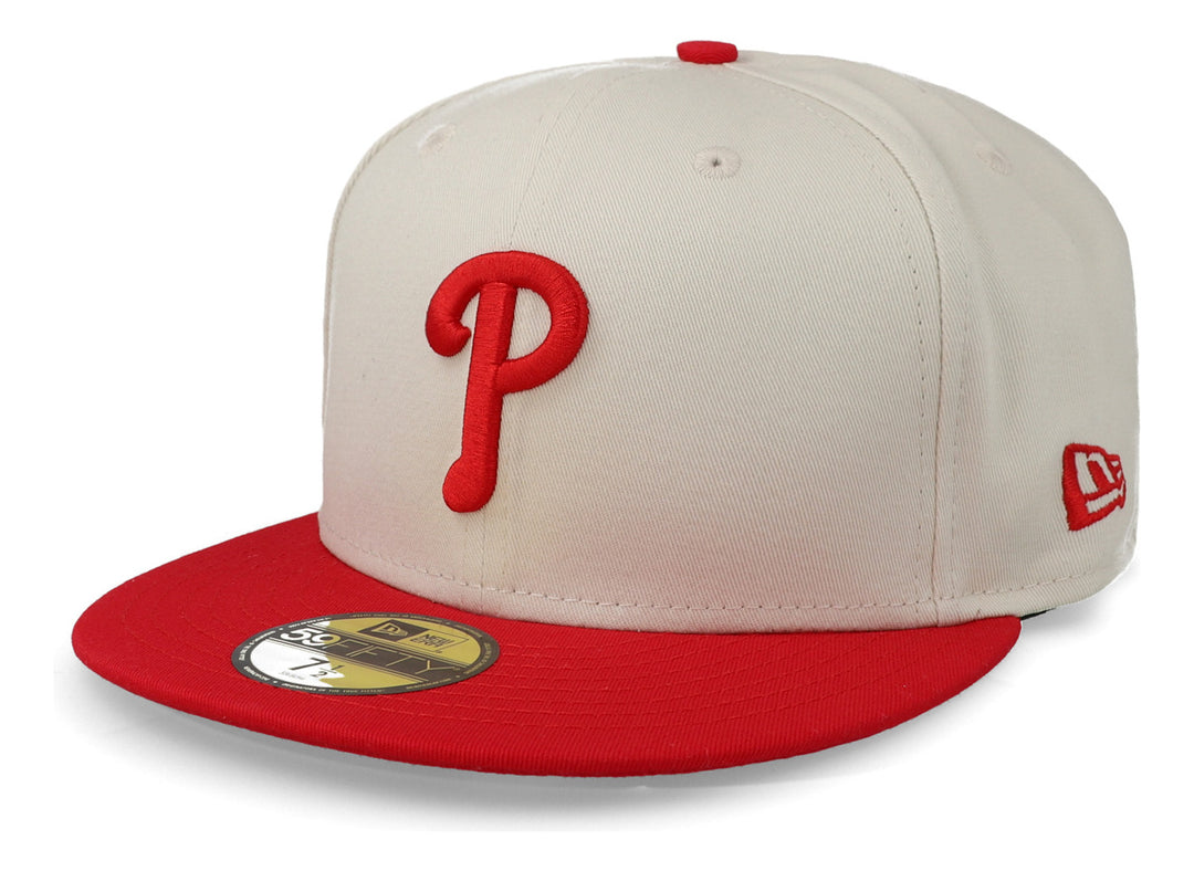 Gorra New Era 59 Fifty MLB Phillies White Crown Beige/Rojo – 2CAP